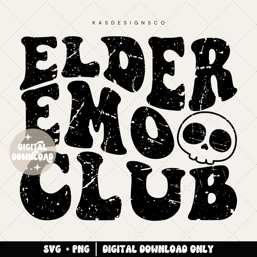 Elder Emo Club Svg, Elder Emo Png, Emo Club Svg, Gothic Svg, Skull Svg ...