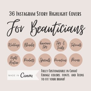 Beauty Instagram Story Highlight Covers | Editable in Canva | Pink ...