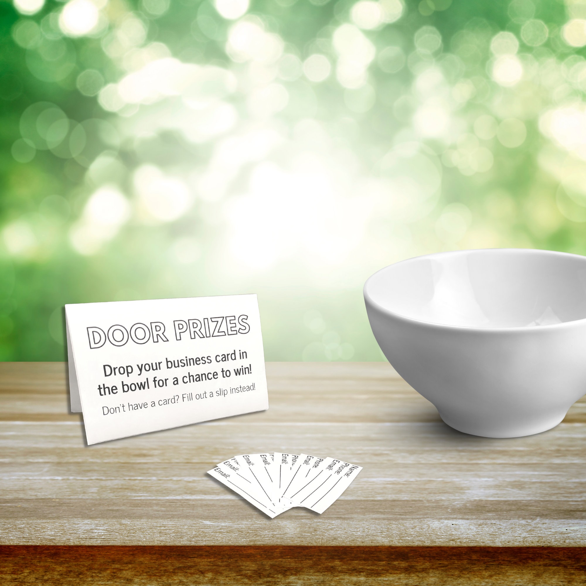 Door Prize Sign & Tickets | Business Card Raffle Editable Canva ...