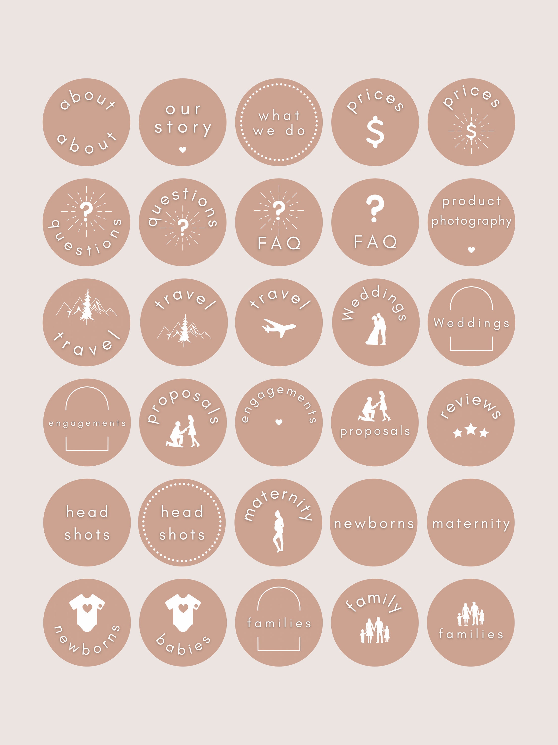 Editable Photography Highlight Covers for Instagram | Minimalist Modern ...