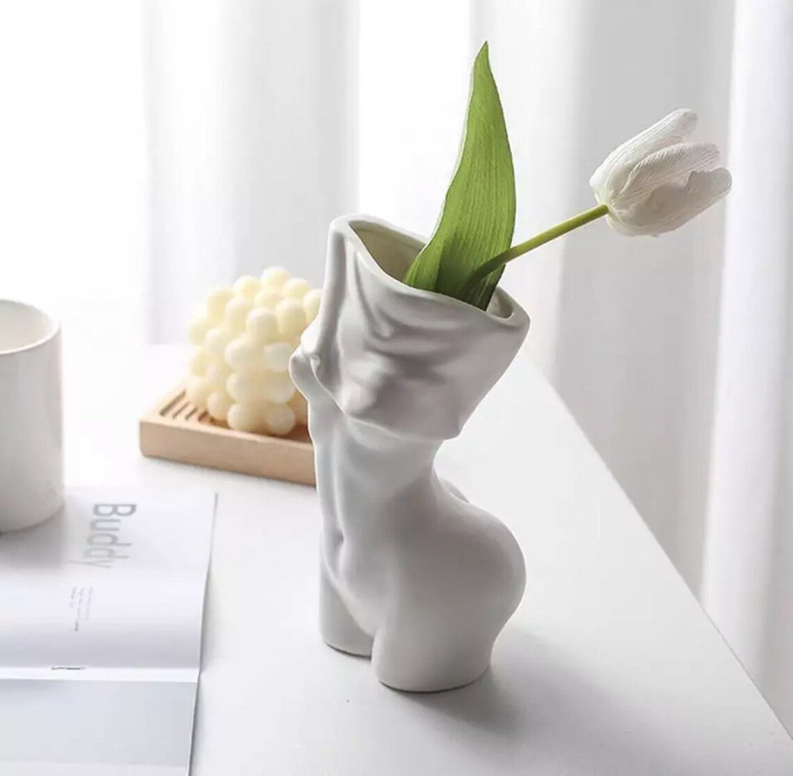 CERAMIC FLOWER VASE, Body Planter, Art Deco Vase, Human Body Bum Vase ...