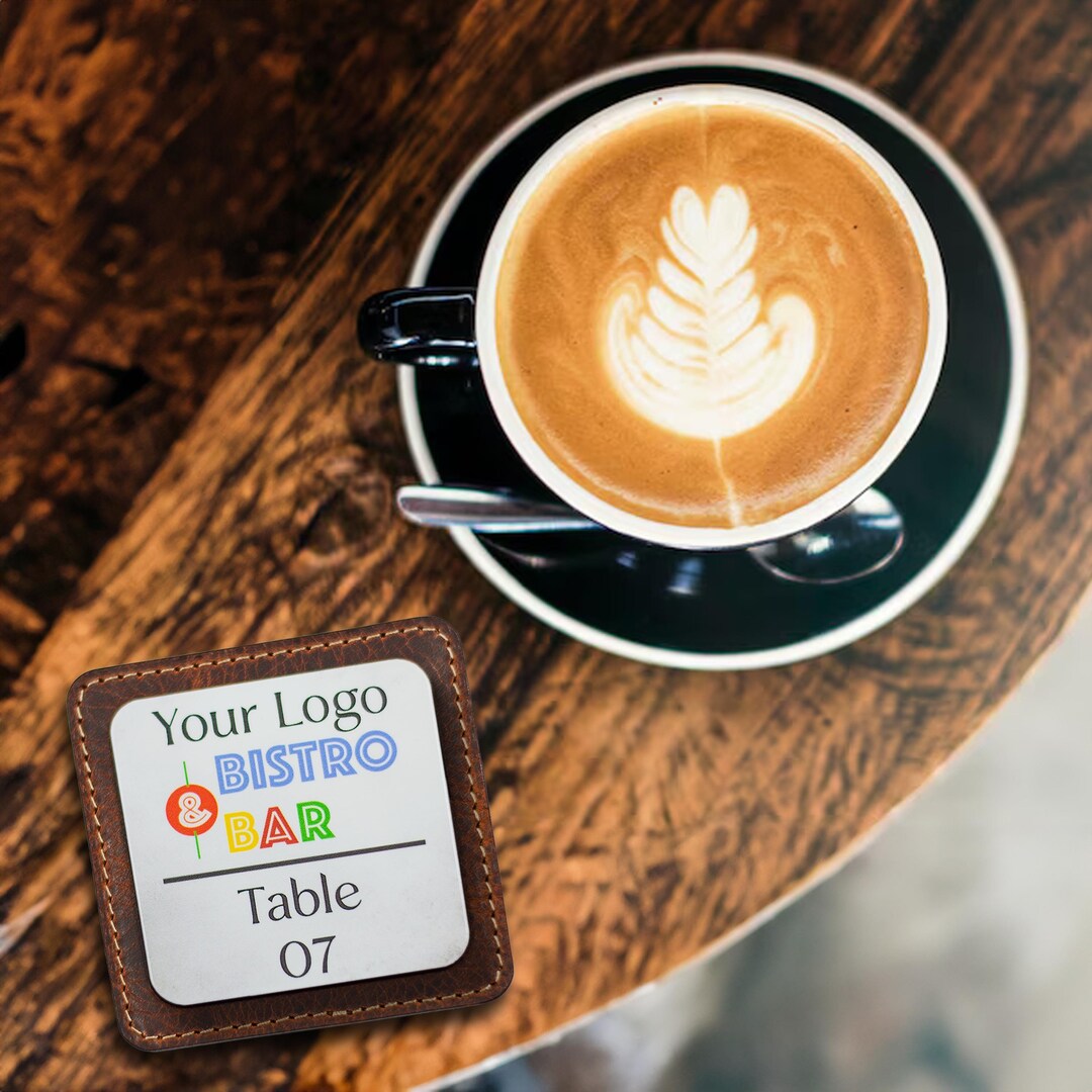QR Code Menu Sign, Scan to View Menu, Wooden and Leather Table Menu ...