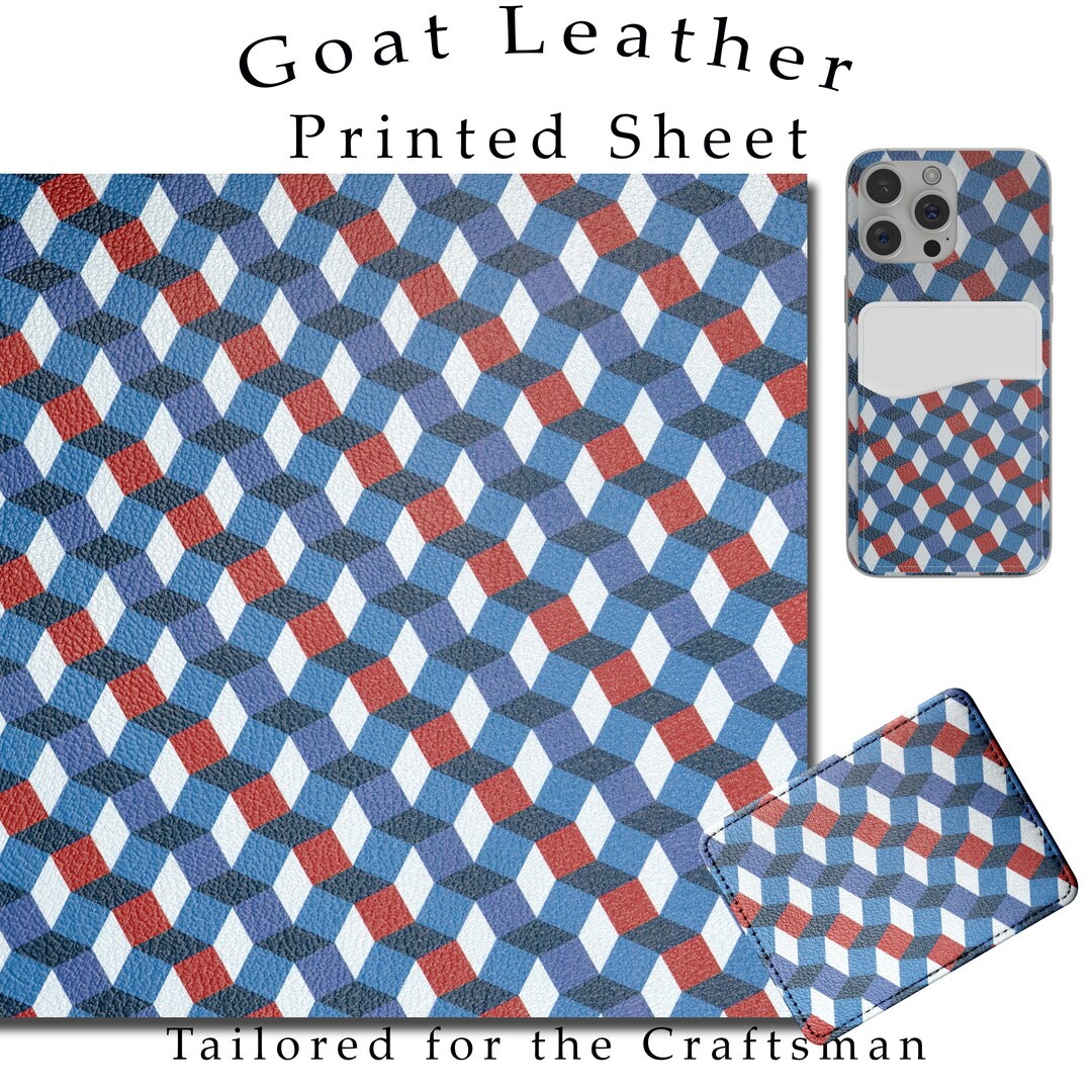 Printed Leather Sheet - Leather for Craftsmen, Wallets, Keychains ...