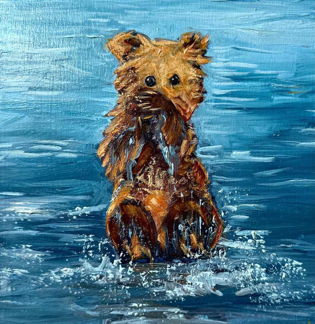 Bear Oil Painting Animals Original Art Bear Cub Wall Art Impasto ...