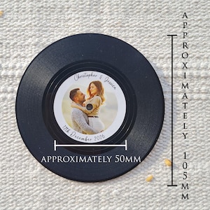 Personalized Retro Vinyl Coasters: Custom Wedding & Party Favors - Etsy