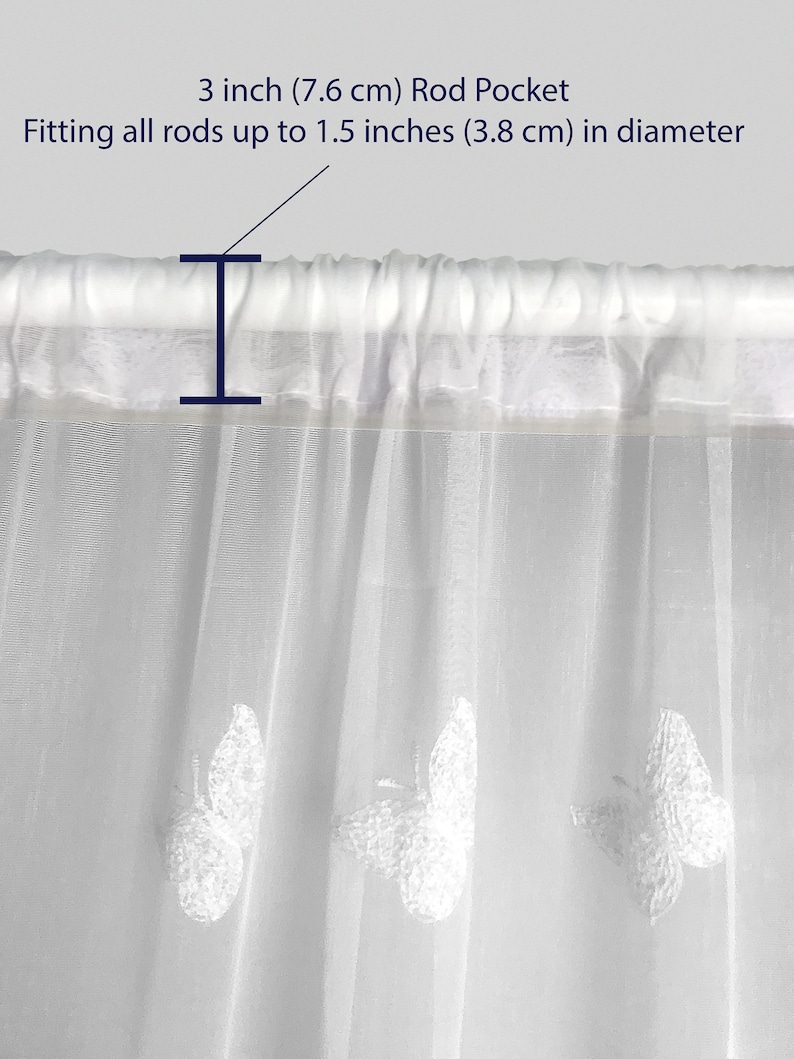 Set of 2 Handmade Dainty Butterfly Mariposa White Sheer Rod - Etsy