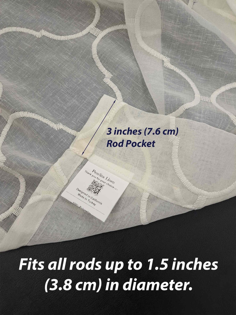 Geometric Sheer Curtain Panels SET OF 2 Grommet Rod Pocket - Etsy