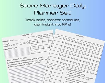 Retail Store Manager Daily Sales Goal Planner Kit - OLD Version on Sale ...
