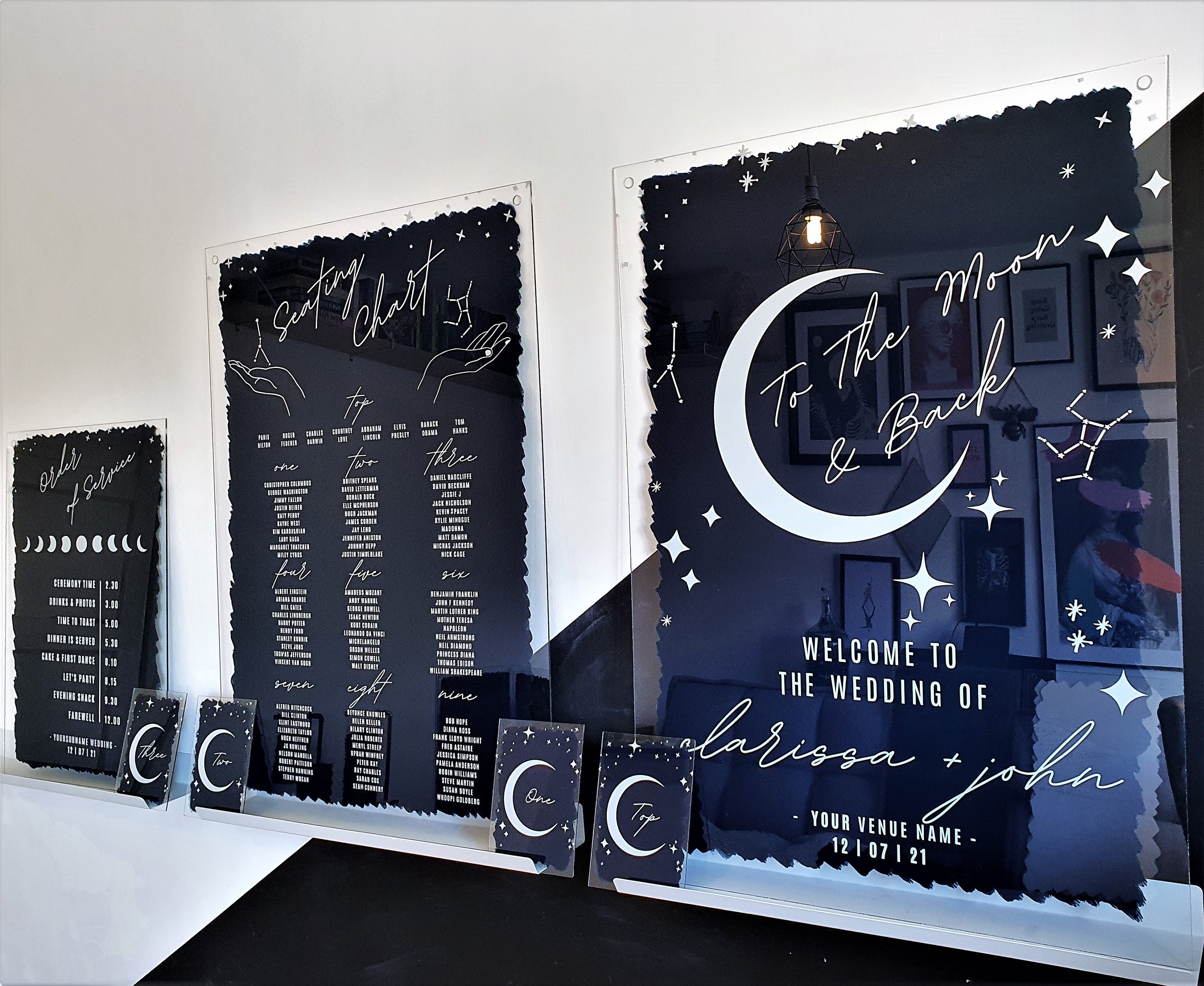 To the Moon + Back | Acrylic Wedding Welcome Sign | Alternative Wedding ...