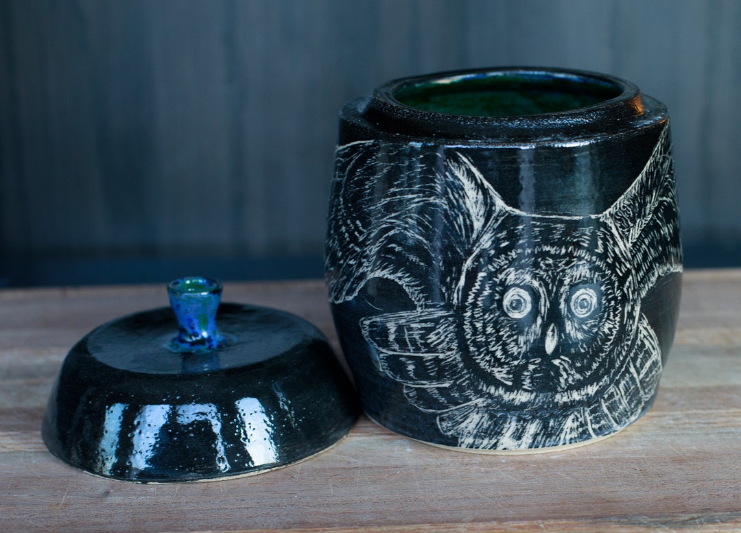 Handmade Ceramic Owl Jar - Etsy