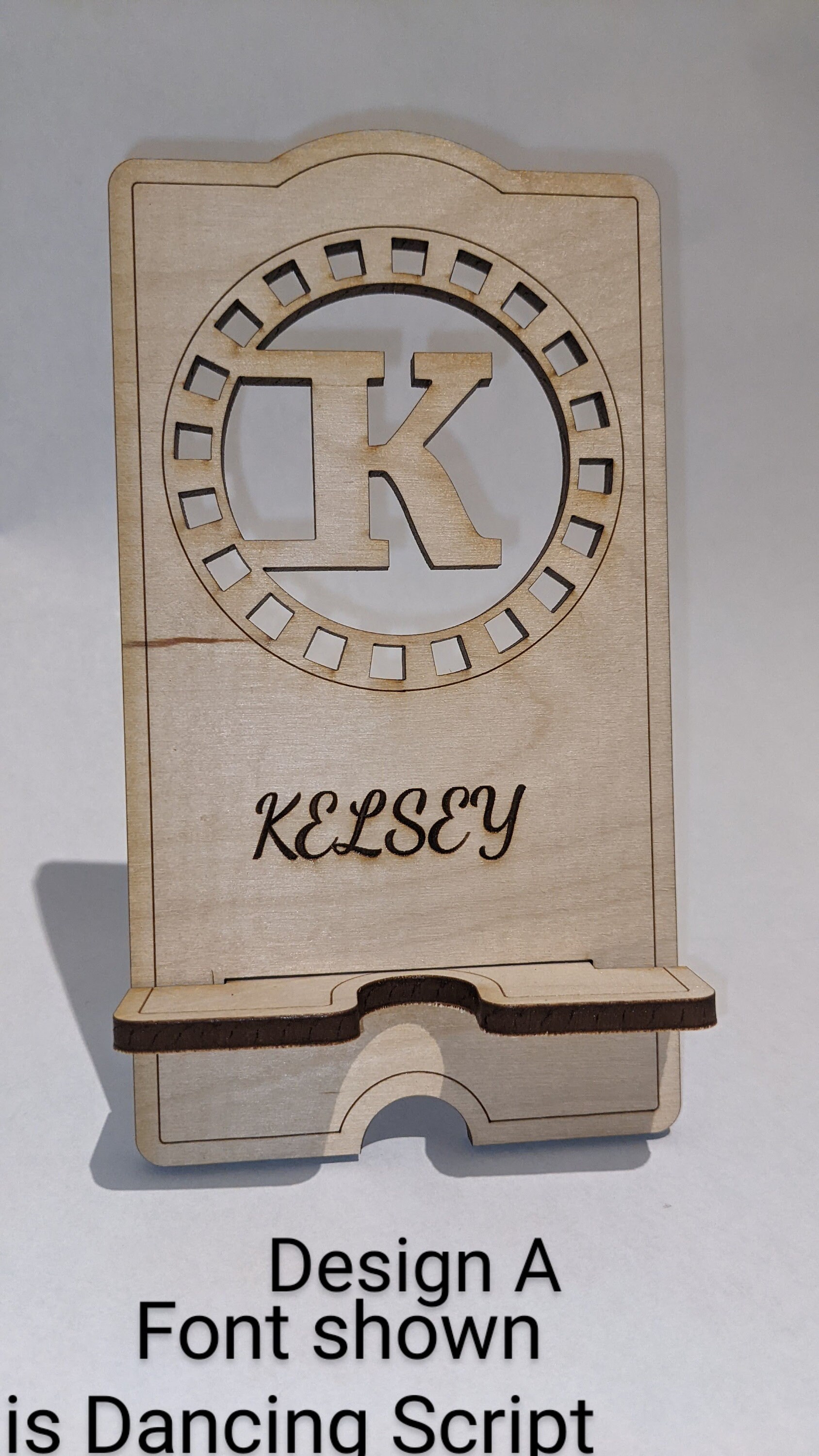 Cell Phone Stand - Cherry Wood - Customized/personalized - Wood Cell ...