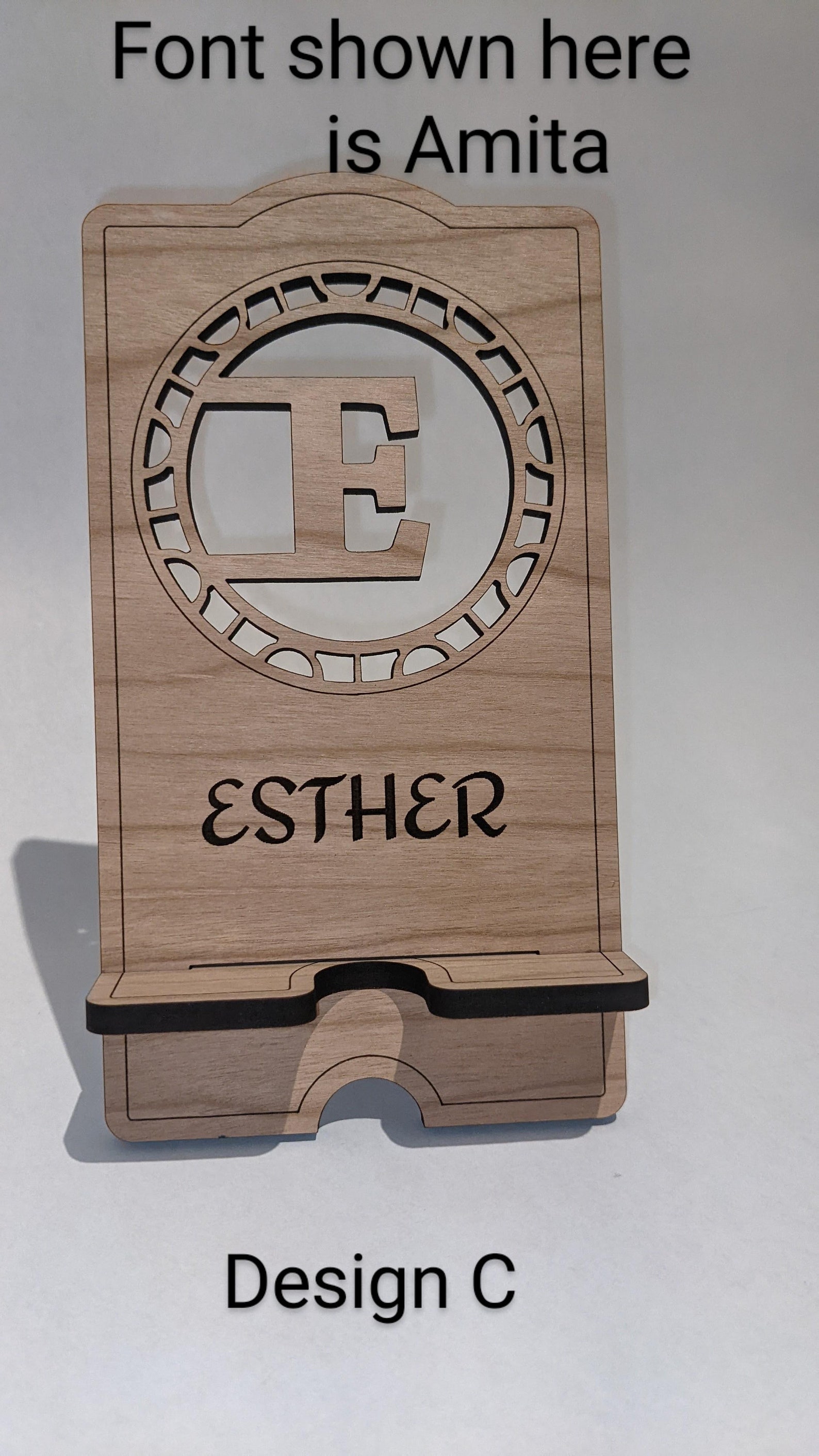 Cell Phone Stand - Cherry Wood - Customized/personalized - Wood Cell ...