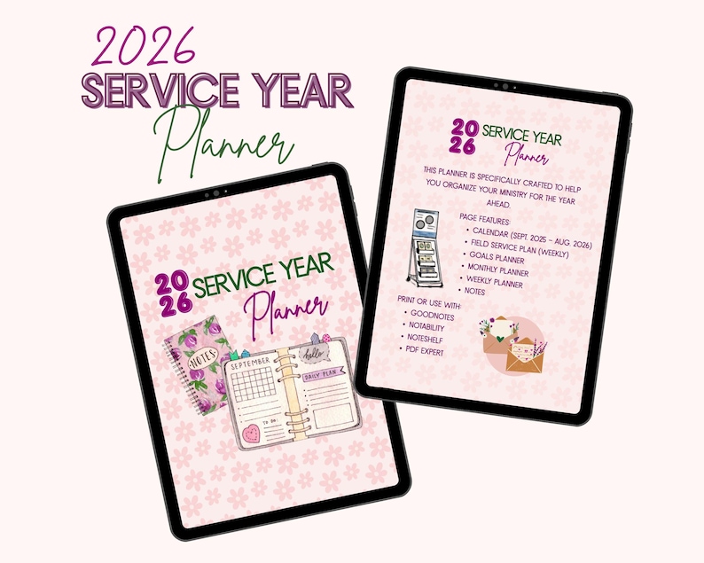 JW Field Service Planner: Weekly, Monthly Undated Calendar, 2025-2026 ...
