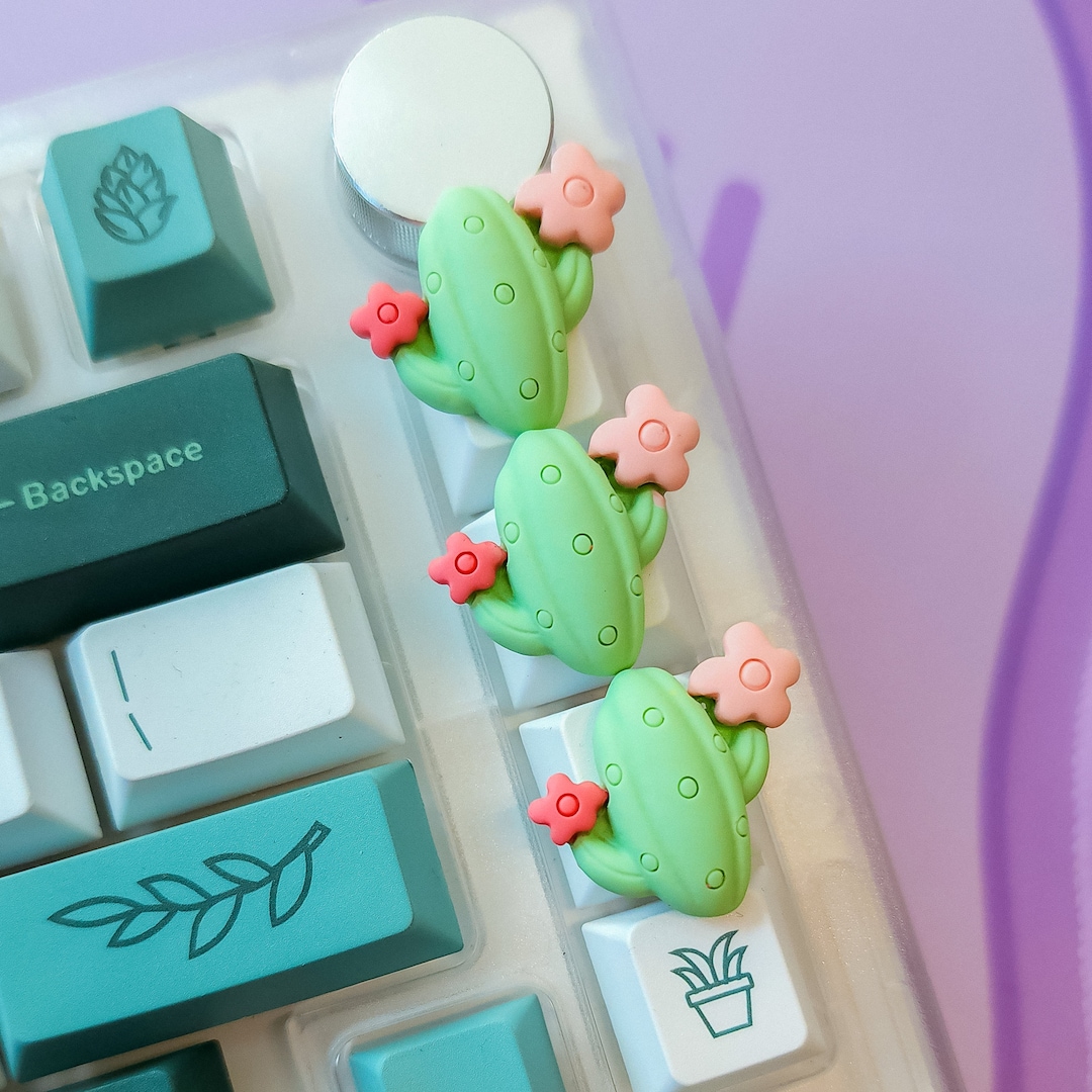 Cactus Keycap, Plant Keycaps, Handmade, Resin Kyecap, Kawaii, Cute, 3D ...