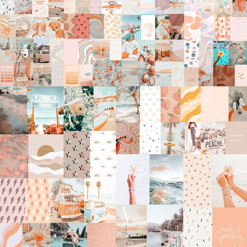 Peach Beach VSCO Aesthetic Wall Collage Kit 60pcs digital - Etsy
