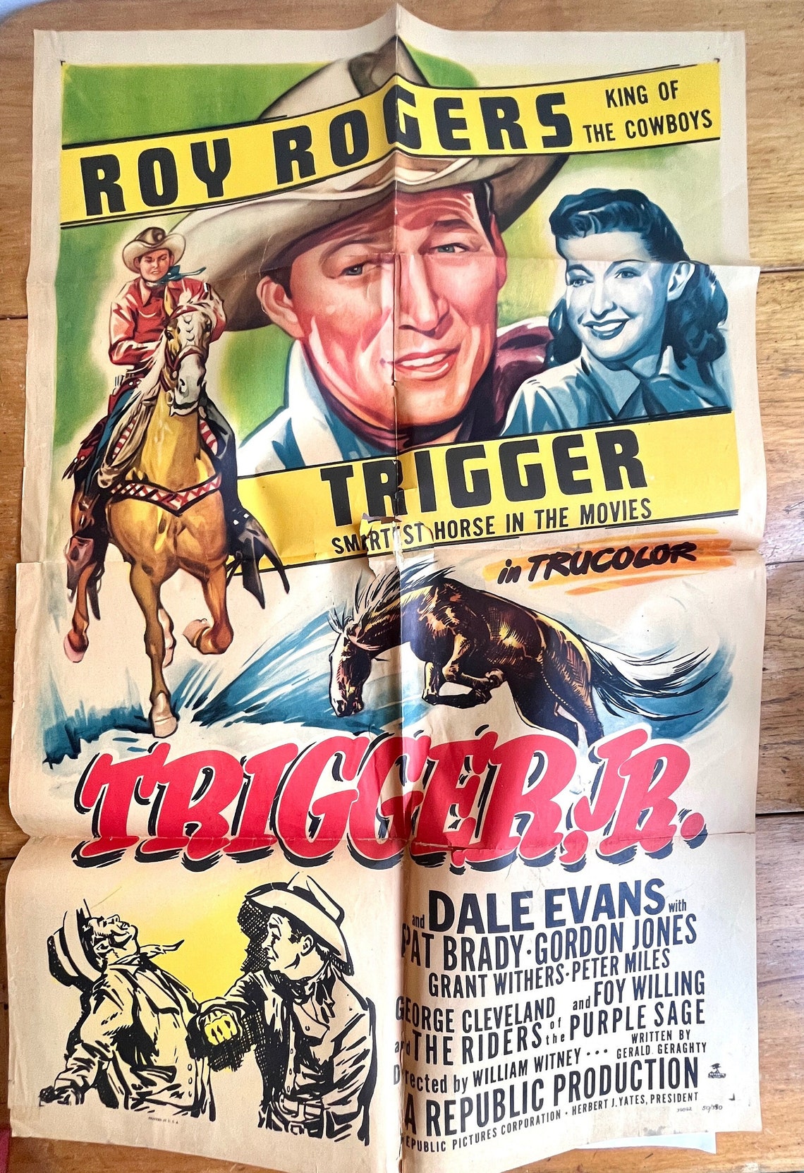Rare Vintage Roy Rogers and Trigger Movie Poster - Etsy