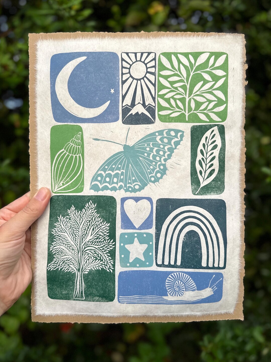 Tree, Butterfly and Moon ~ Charm Tiles - Etsy