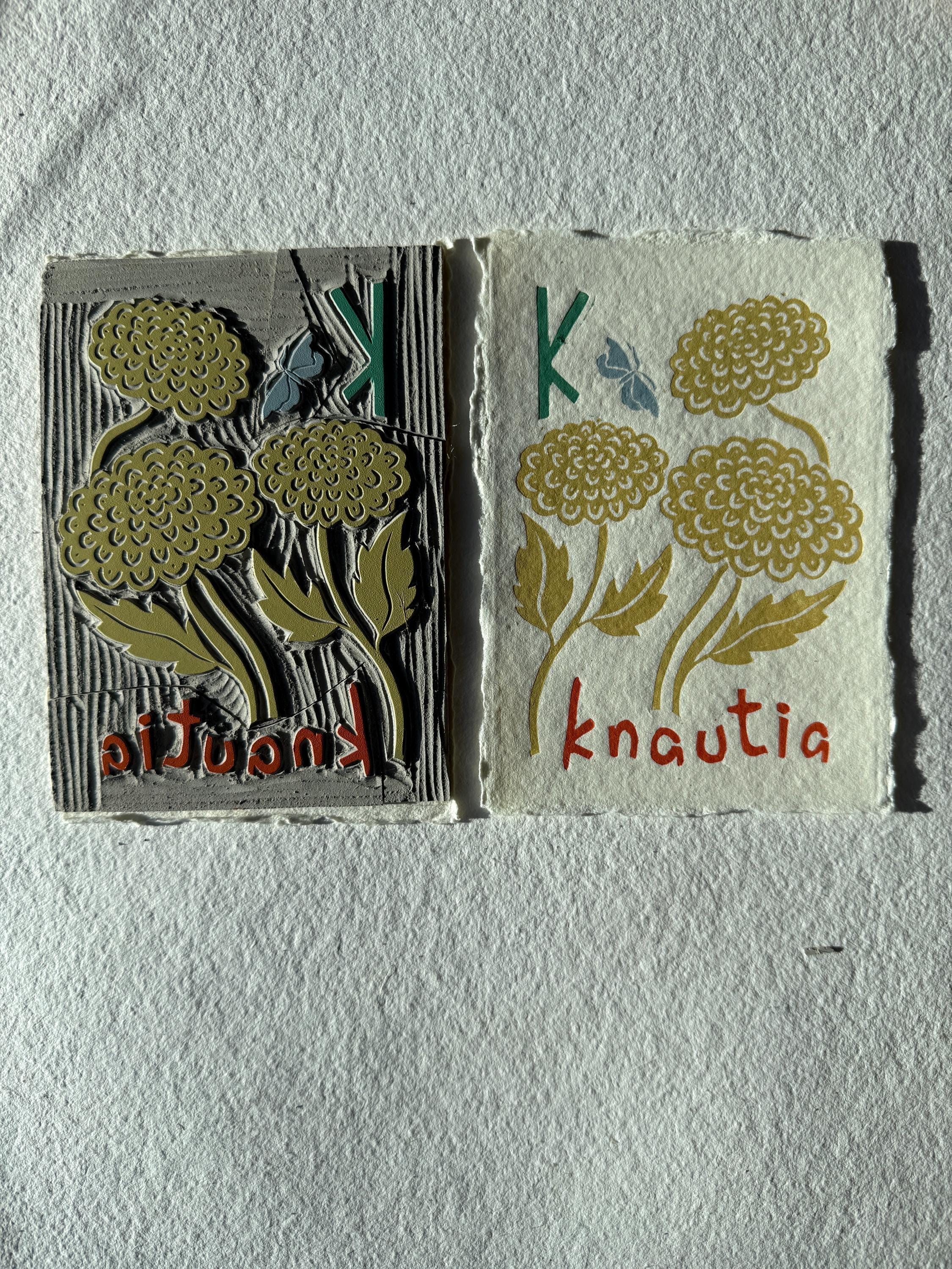 Alphabet of Flowers Tiles - Hand Printed Linocut on Handmade Paper - Etsy