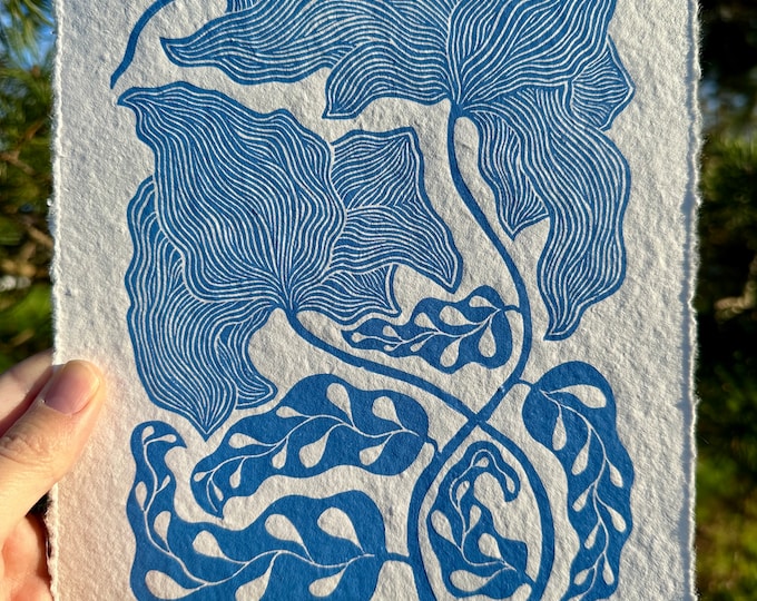 Hello Spring Limited Edition Linocut, Flower, Bird and Butterflies ...