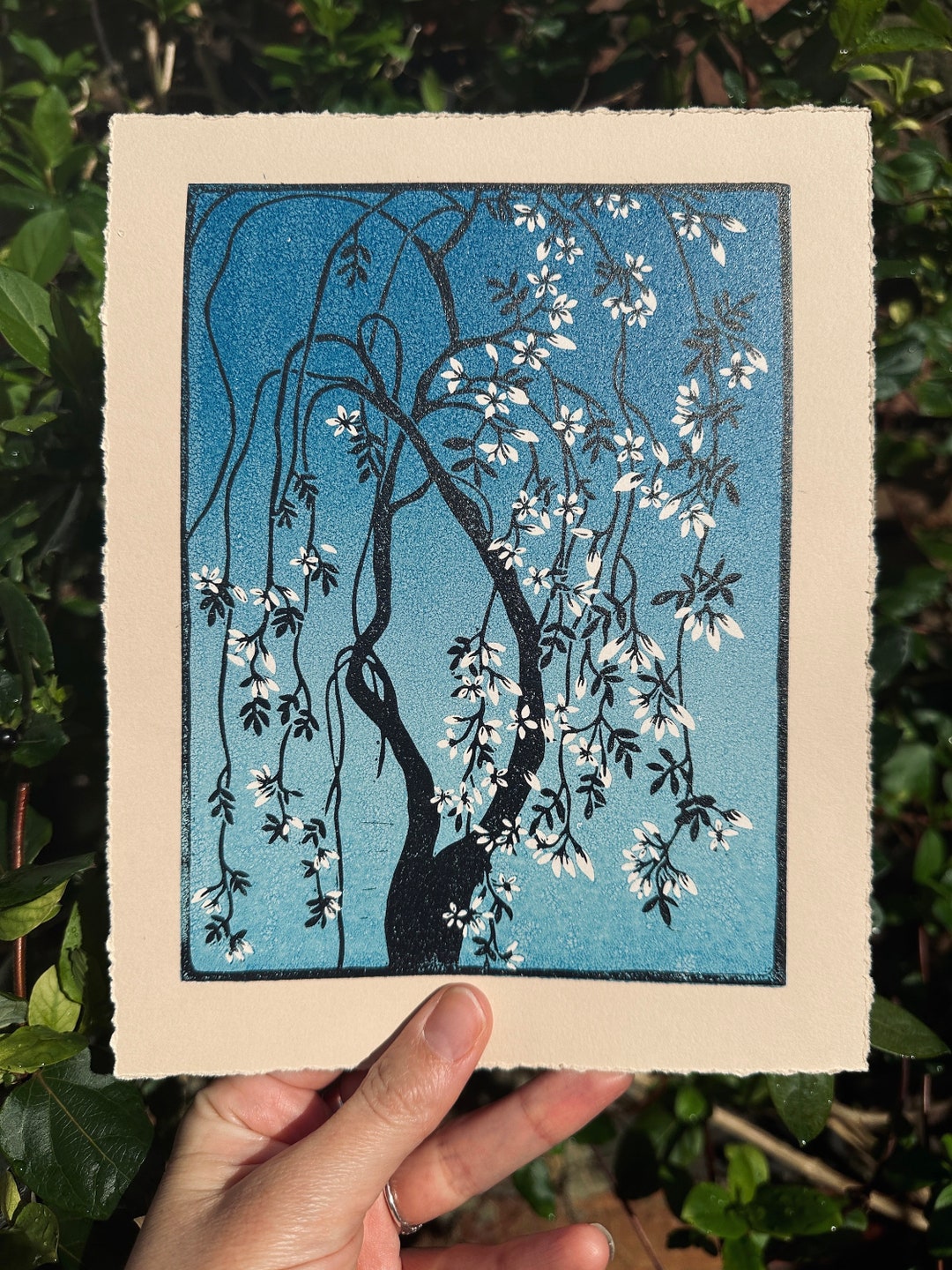 Handmade Cherry Tree Linocut Print: Limited Edition Art - Etsy