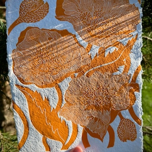 Poppies in Yellow (on Handmade Paper) - Etsy