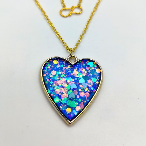 Resin Heart Necklace - Etsy