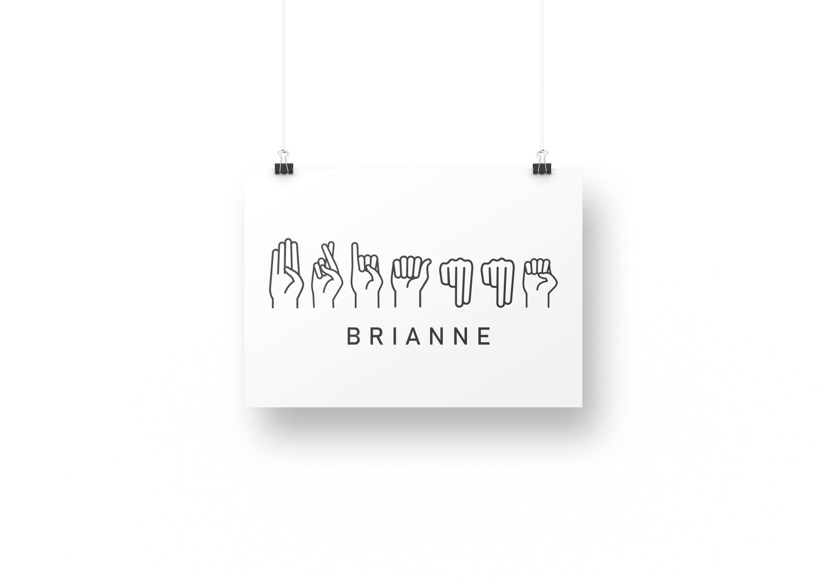 ASL Personalized Wall Art, Name, Family, Spouse, Couple, American Sign ...