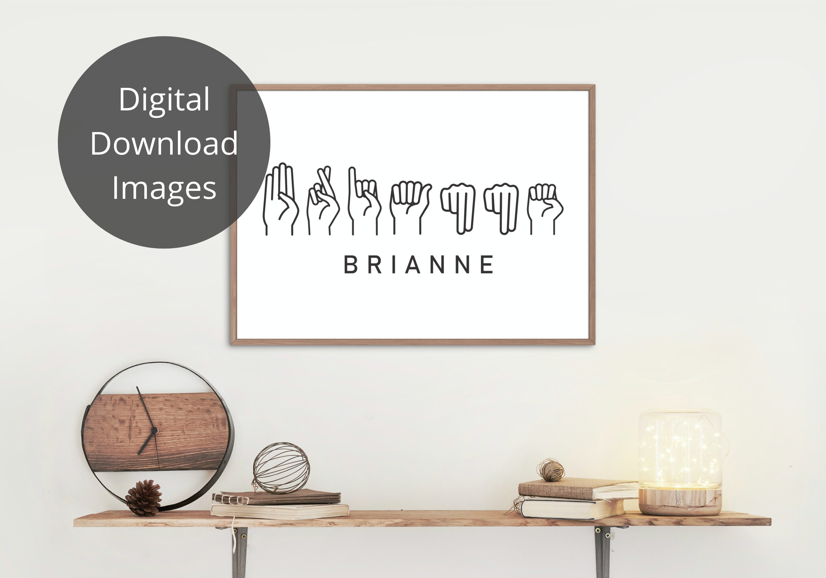 Digital Download Sign Language Name / Personalized ASL Wall Art / ASL ...