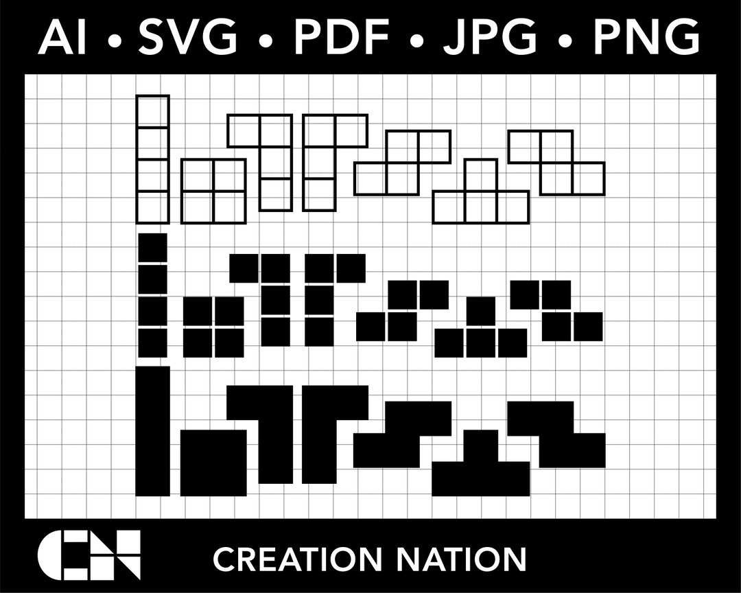 Tetris Shape Bundle-cuttable Files for Vinyl Cutters Instant - Etsy