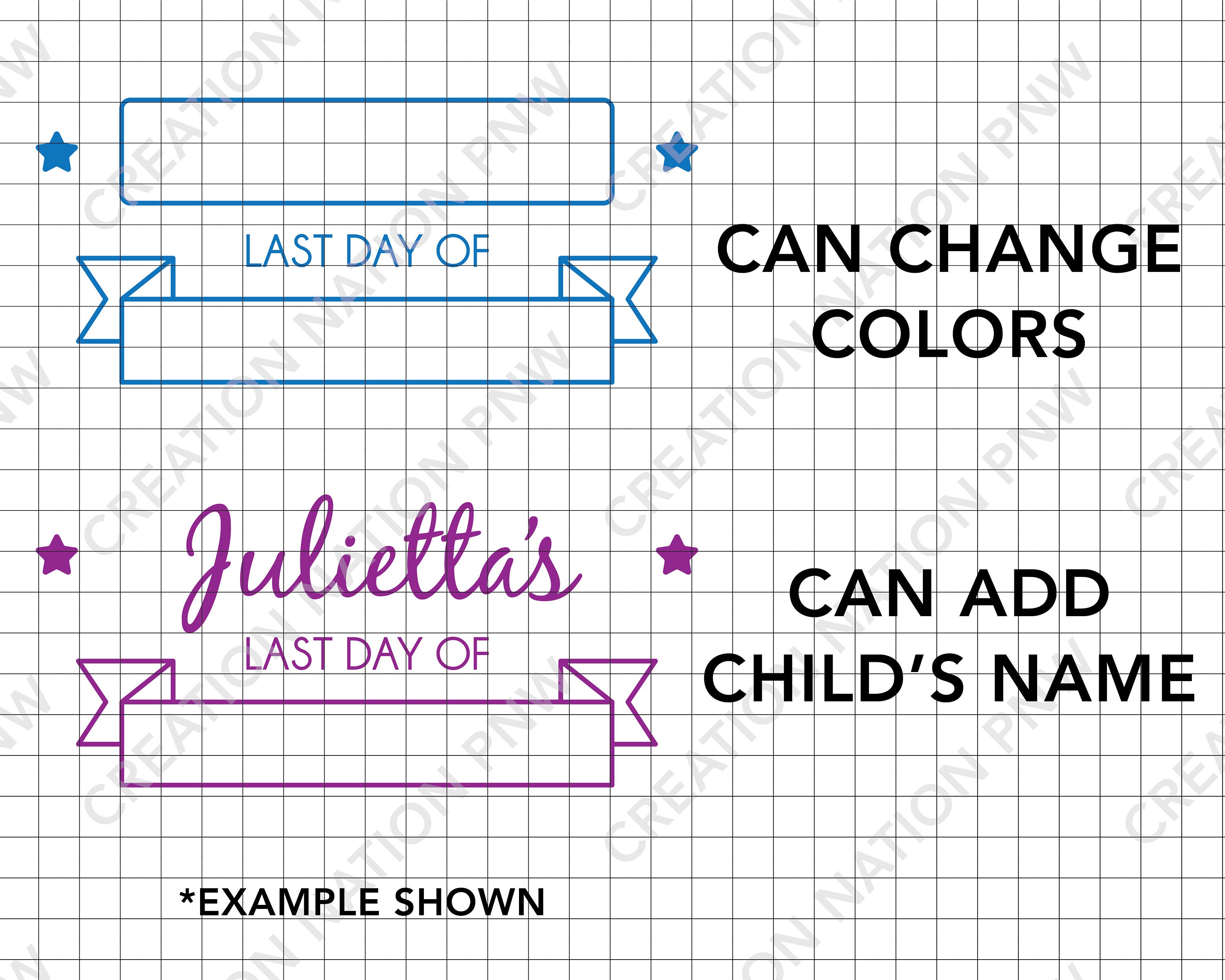 First & Last Day of School SVG for Whiteboard or Chalkboard Cuttable ...