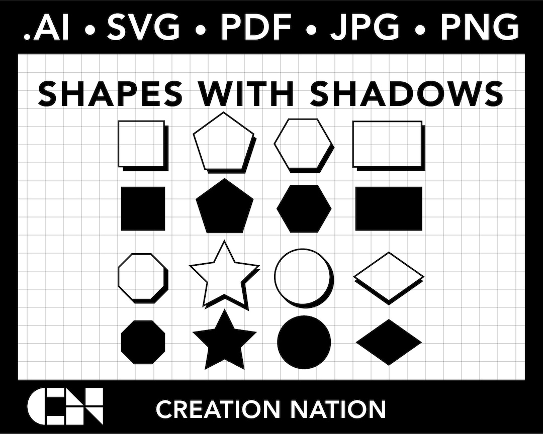 Shapes and Shadows- Cuttable Files for Vinyl Cutter Instant Digital ...