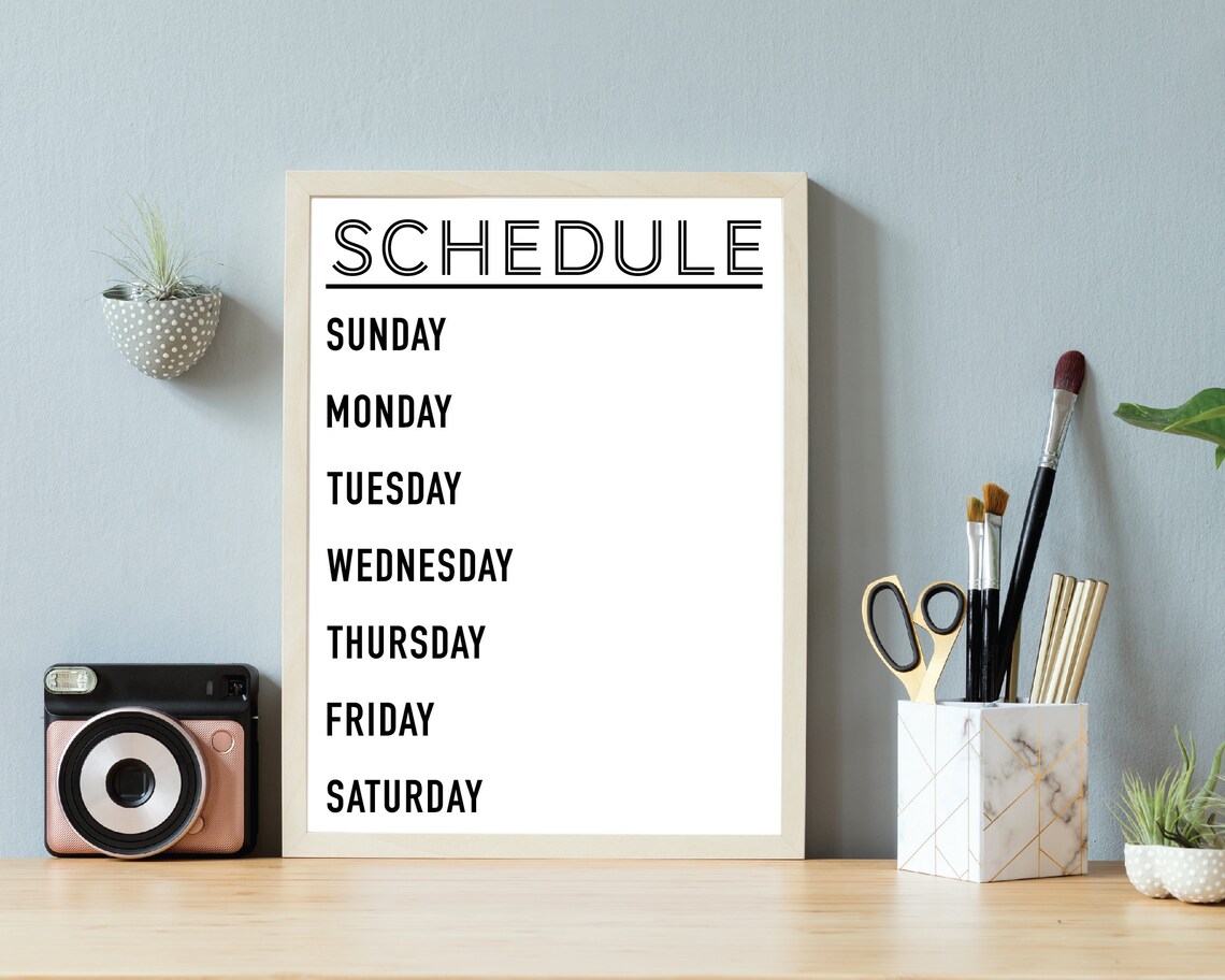 Days of Week Calendar Sans Serif Minimal Modern Cuttable Files for ...