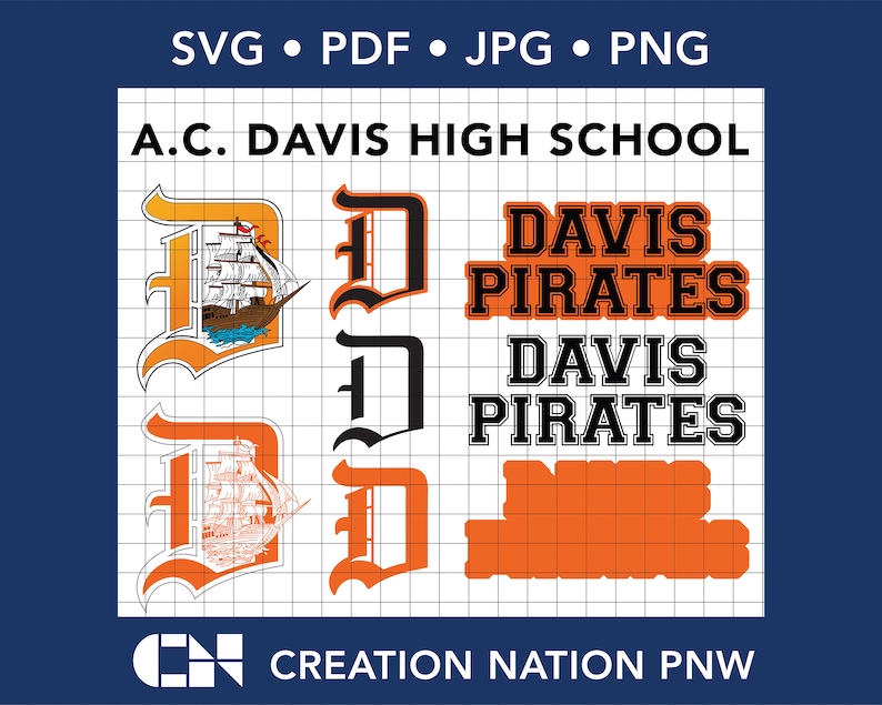 AC Davis Pirates SVG Yakima Valley Washington High School Cuttable ...