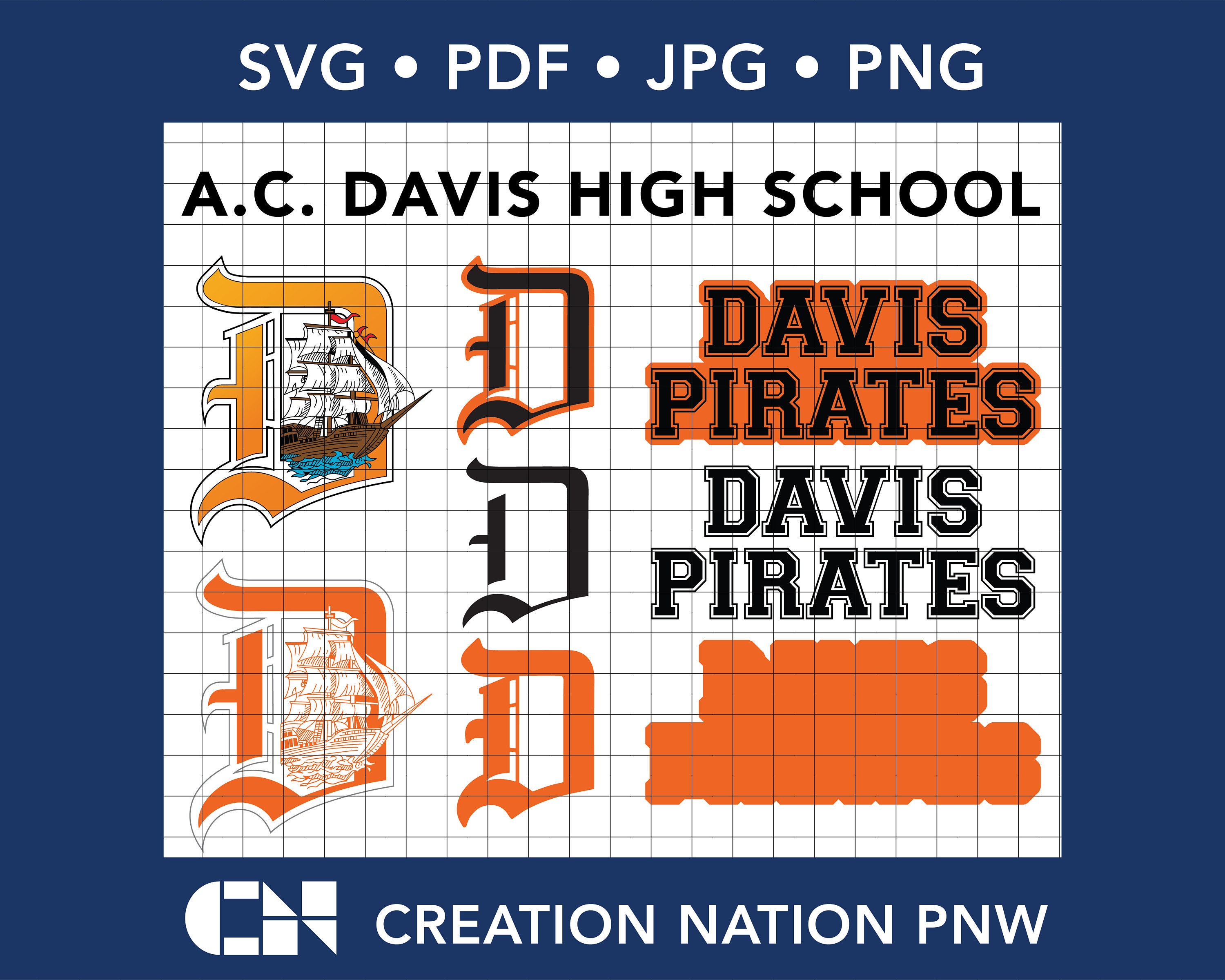 AC Davis Pirates SVG Yakima Valley Washington High School Cuttable ...