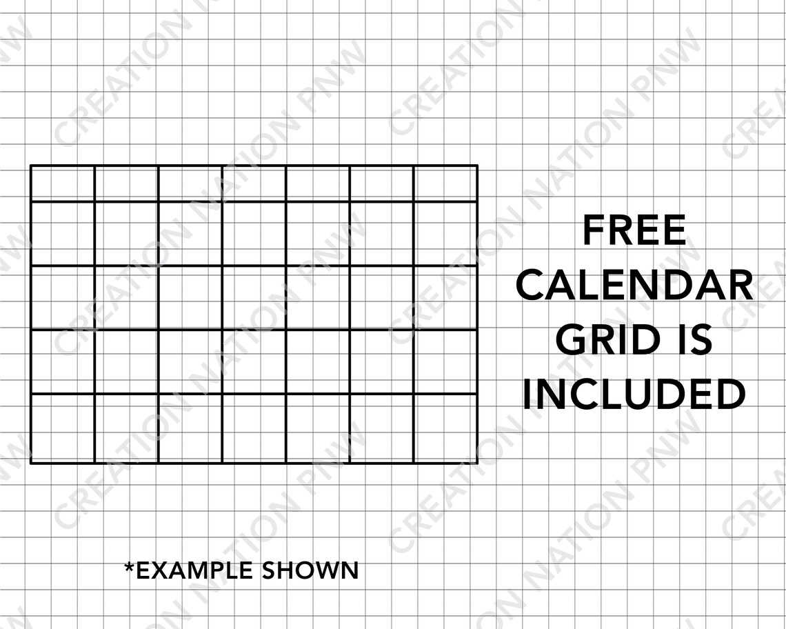 Days of Week Calendar Sans Serif Minimal Modern Cuttable Files for ...