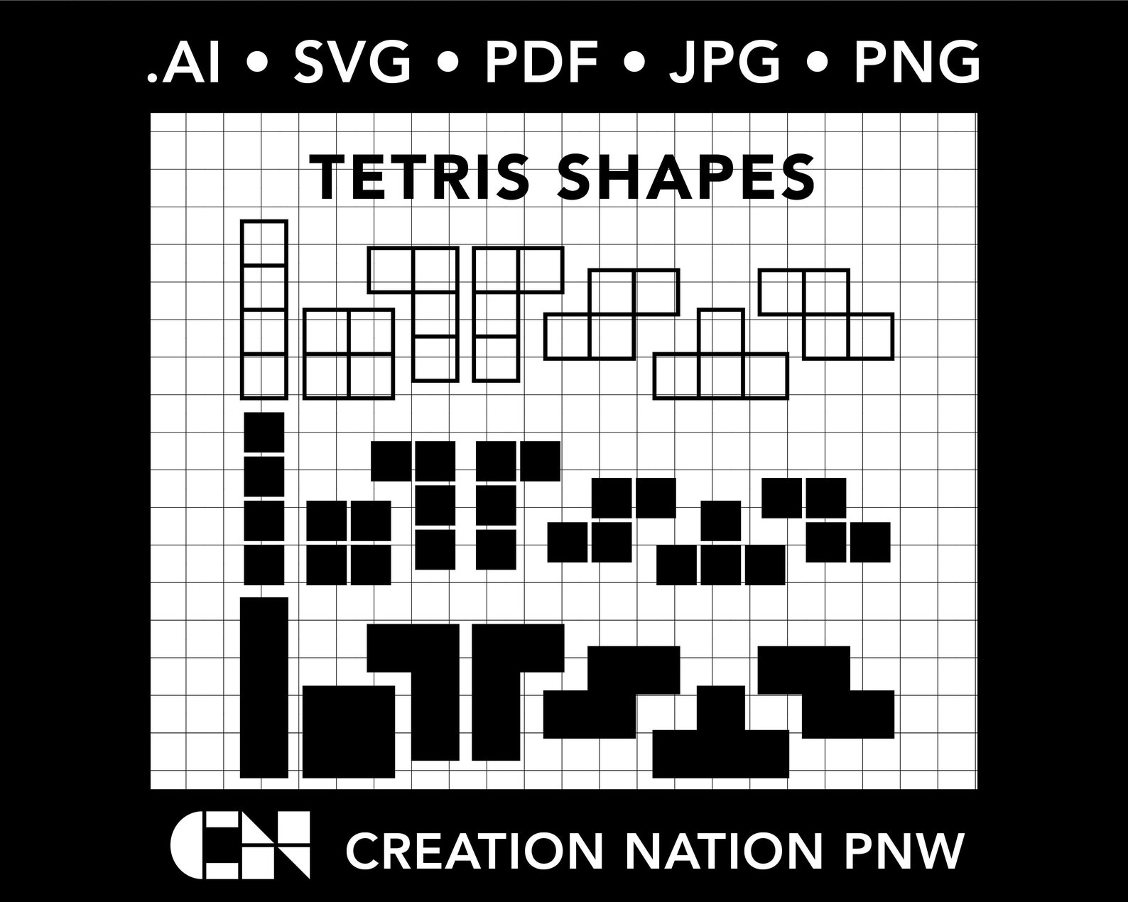 Tetris Shape Bundle-cuttable Files for Vinyl Cutters Instant Digital ...