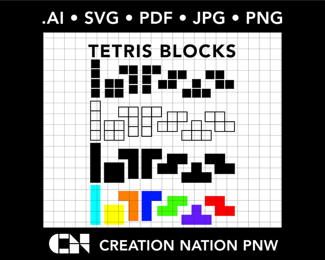 Tetris Shape Bundle-cuttable Files for Vinyl Cutters Instant Digital ...