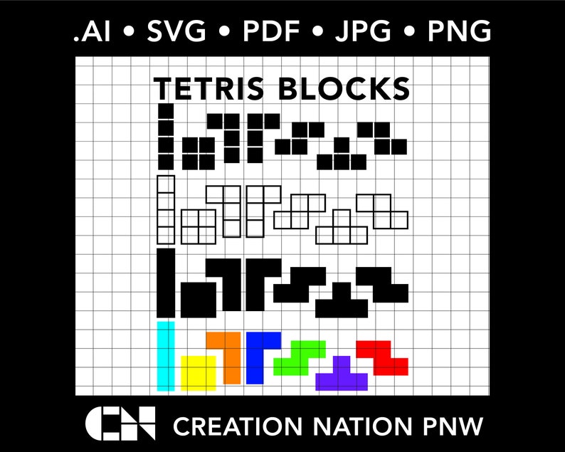 Tetris Shape Bundle-cuttable Files for Vinyl Cutters Instant Digital ...