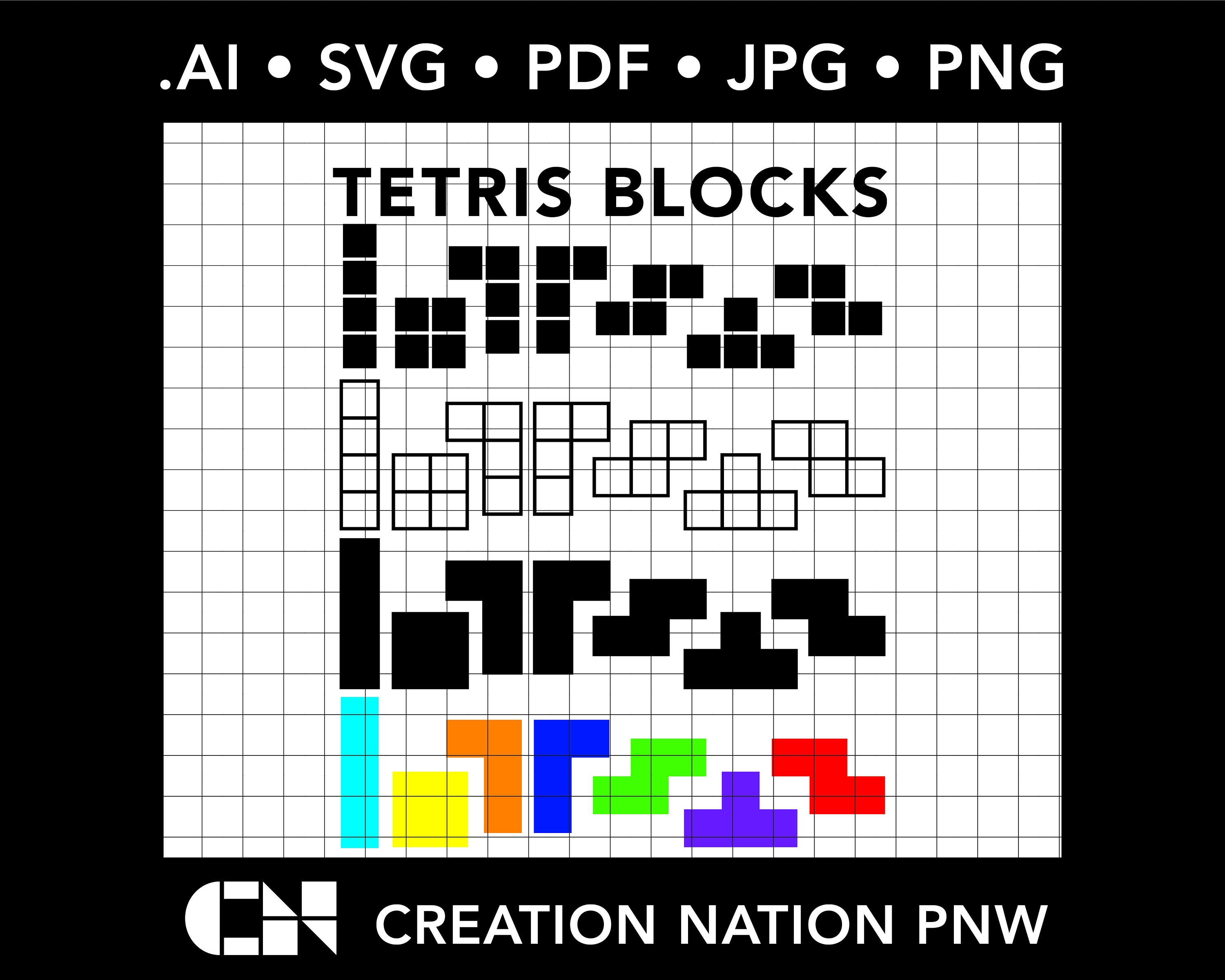 Tetris Shape Bundle-cuttable Files for Vinyl Cutters Instant Digital ...