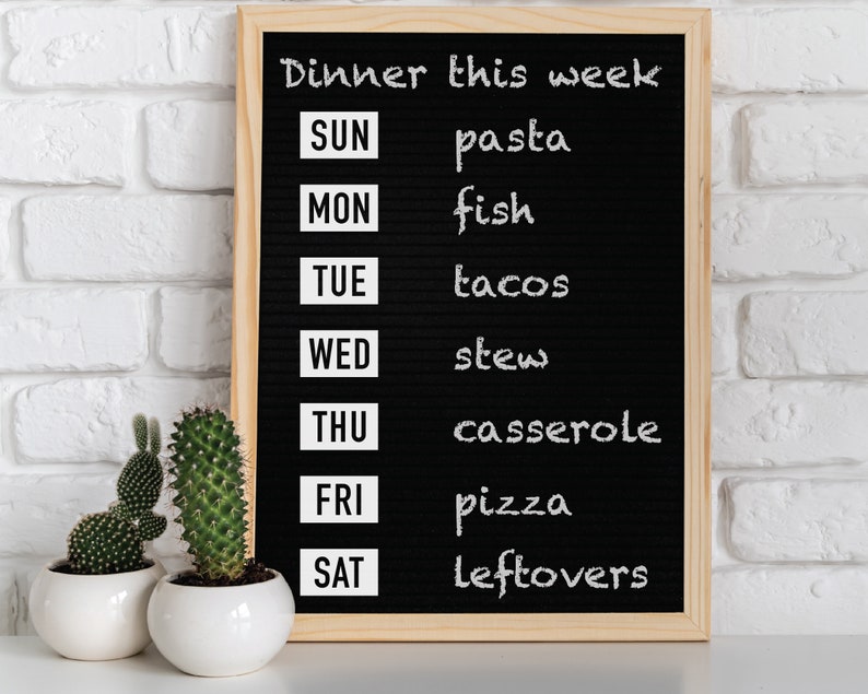 Days of Week Calendar Sans Serif Minimal Modern Cuttable Files for ...