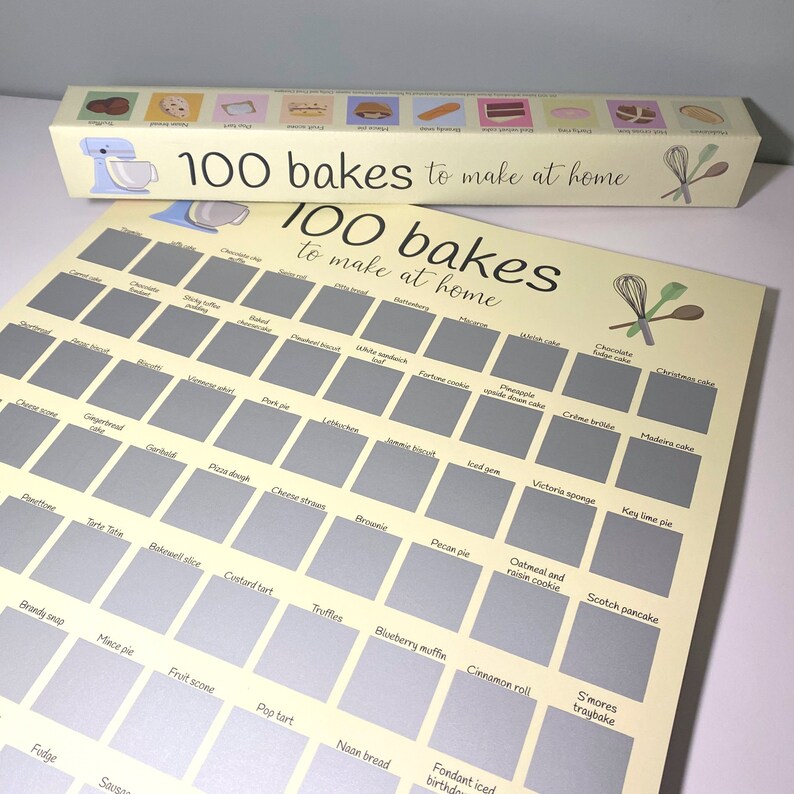 100 Bakes Scratch off Poster Baking Bucket List Recipe - Etsy