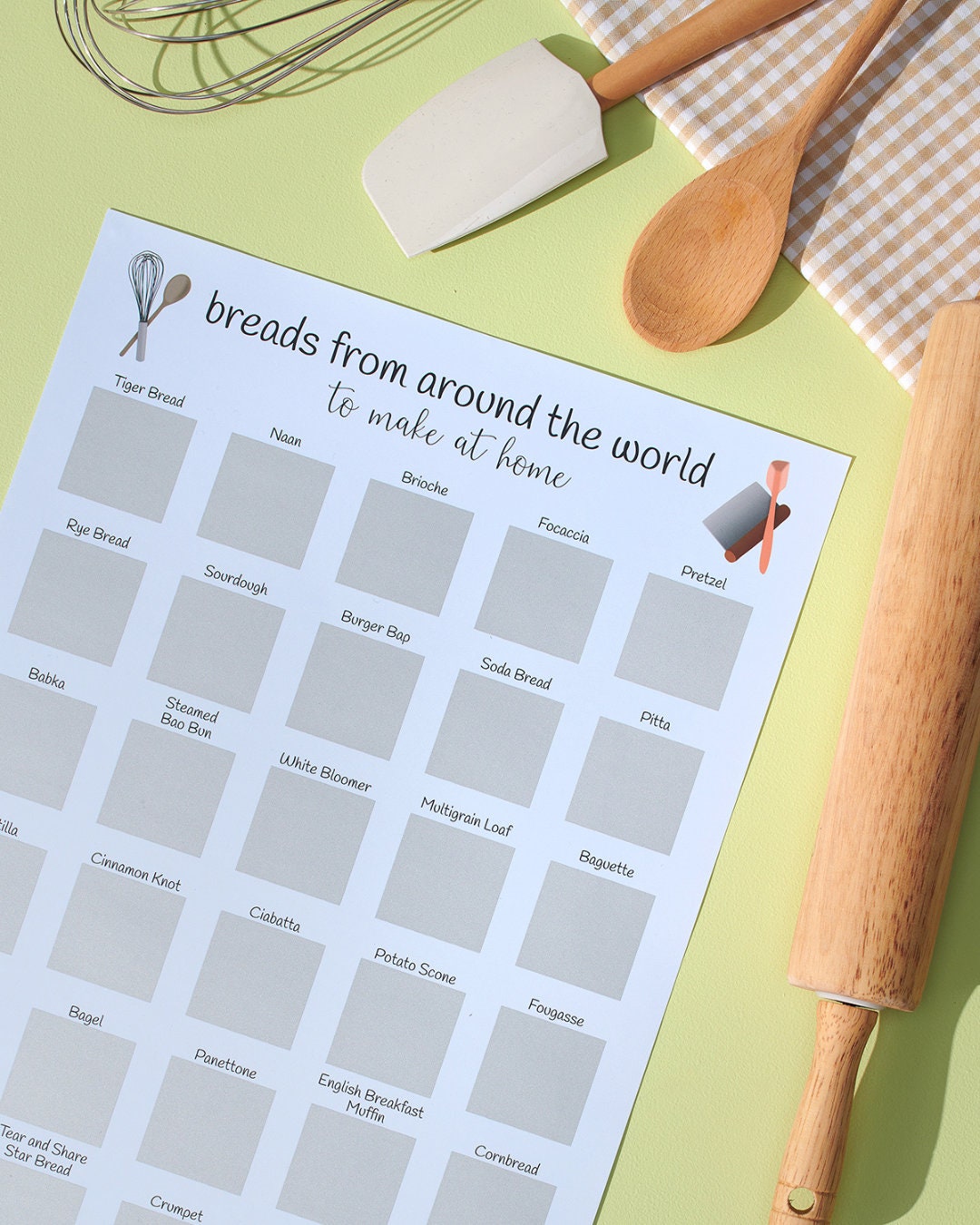 World Breads Scratch off Poster: Baking Bucket List (A3) - Etsy