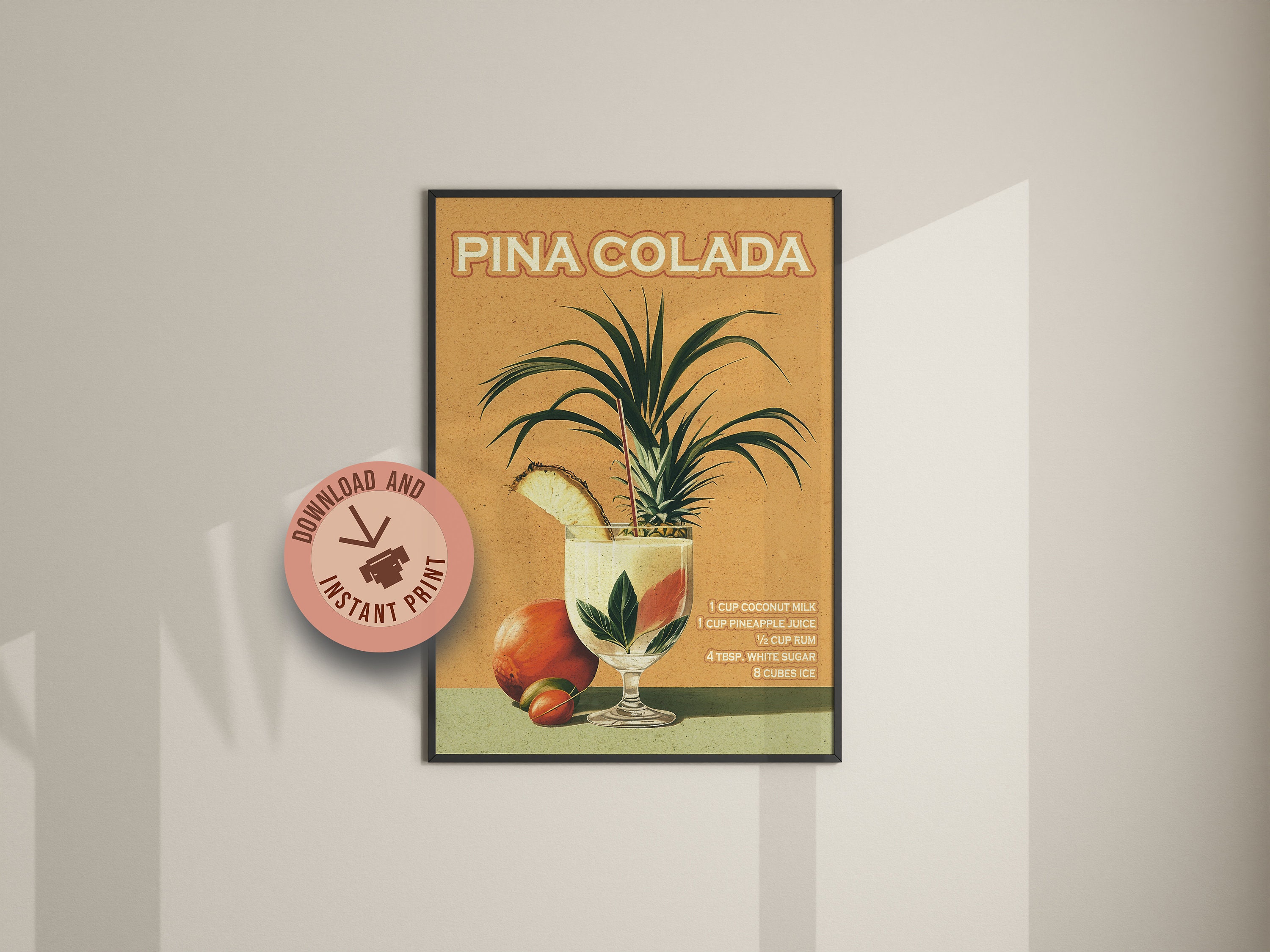 Cocktail Paradise Set of 11 Cocktail Prints Digital Printing Coffee ...