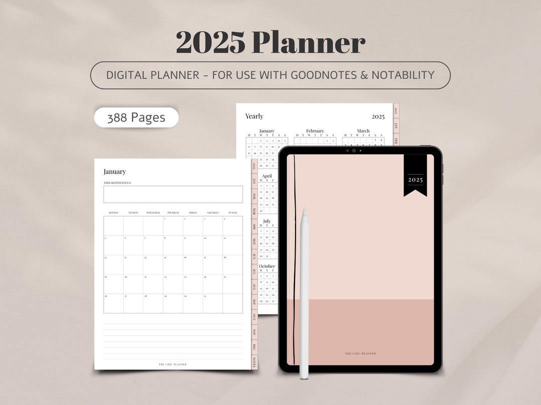 2025 Digital Planner in Portrait Orientation – Hyperlinked Daily ...