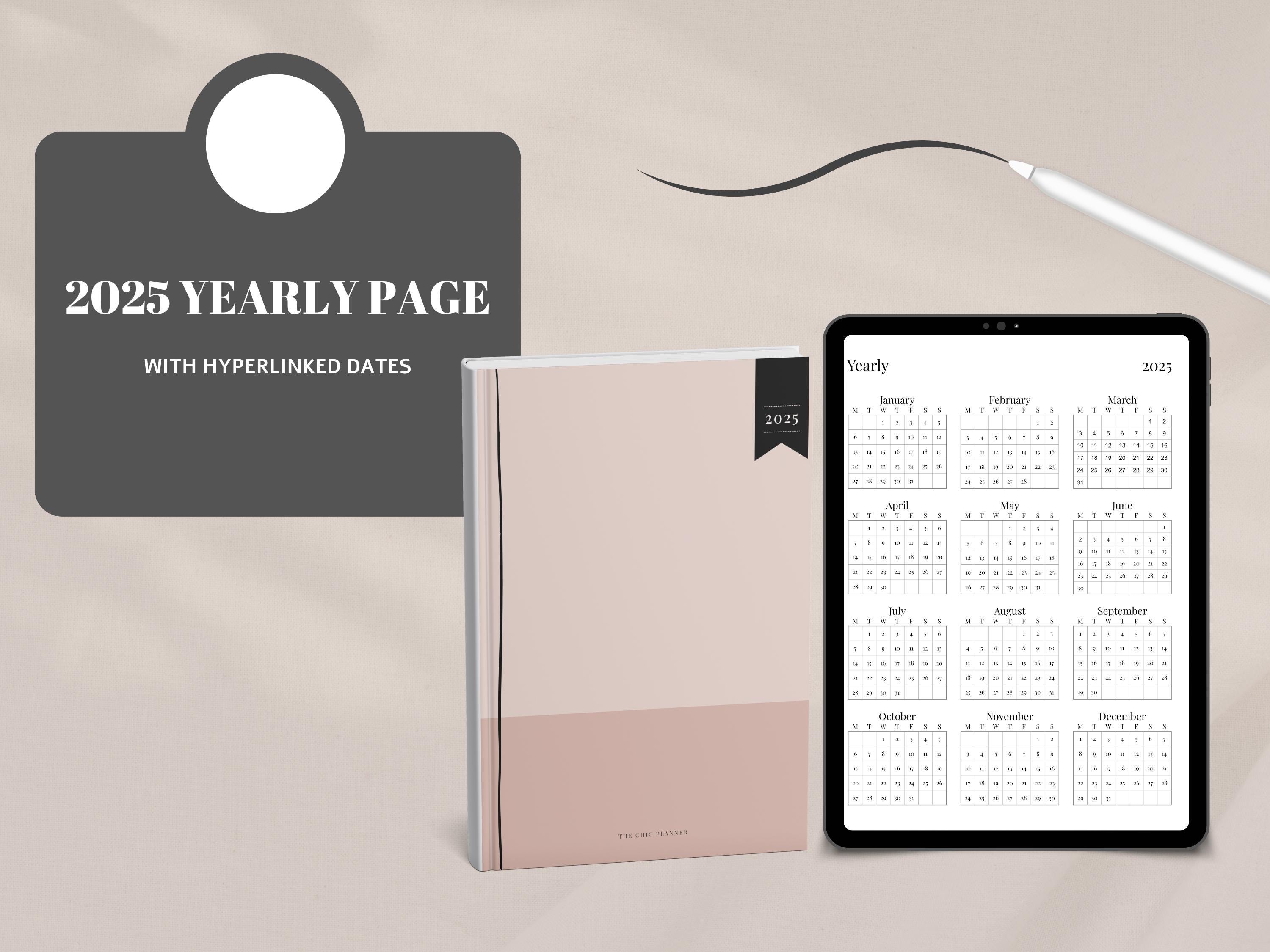 2025 Digital Planner in Portrait Orientation – Hyperlinked Daily ...