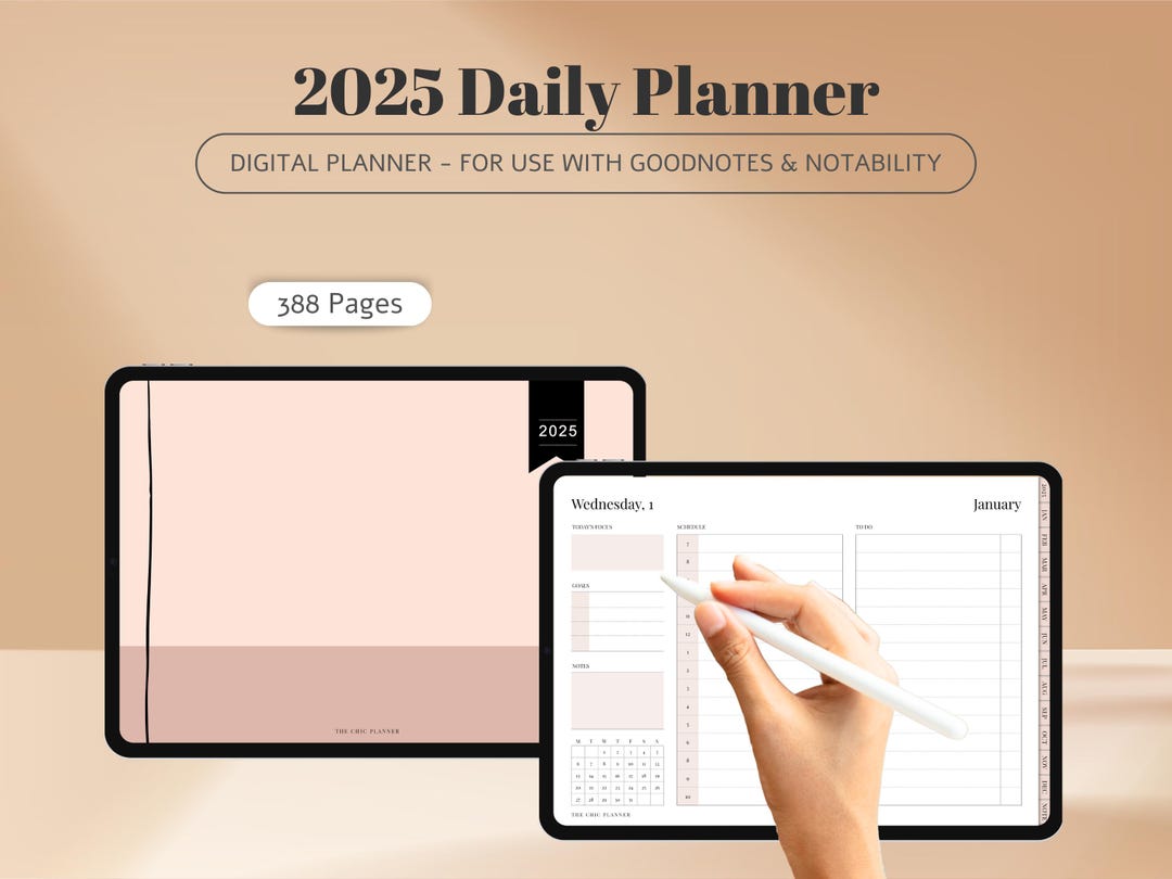 2025 Digital Planner in Landscape Orientation Hyperlinked Daily, Weekly ...