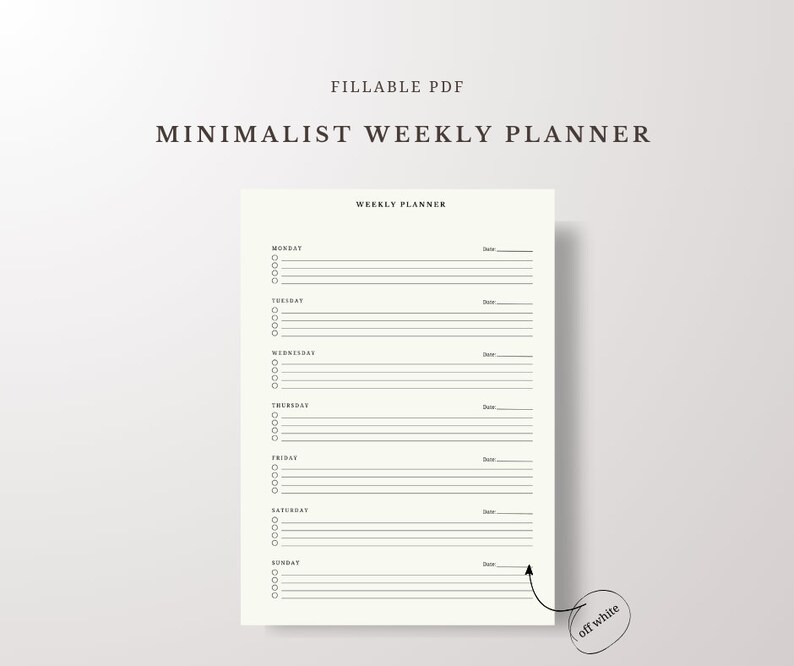 Detailed Minimalist 2024 Planner Set-printable and Editable Undated Pdf ...