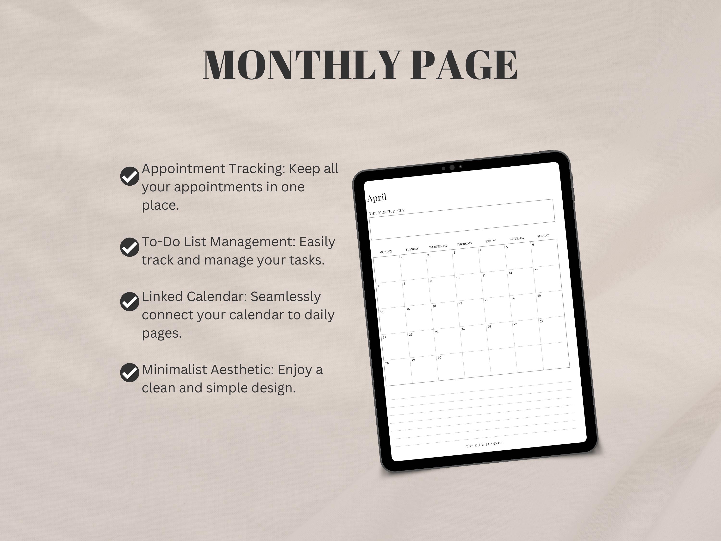 2025 Digital Planner in Portrait Orientation – Hyperlinked Daily ...