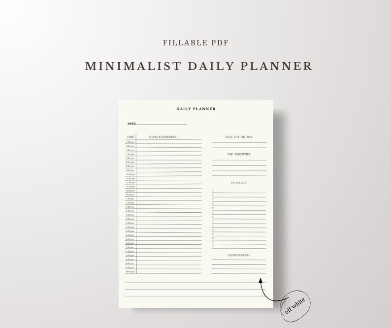 Detailed Minimalist 2024 Planner Set-printable and Editable Undated Pdf ...