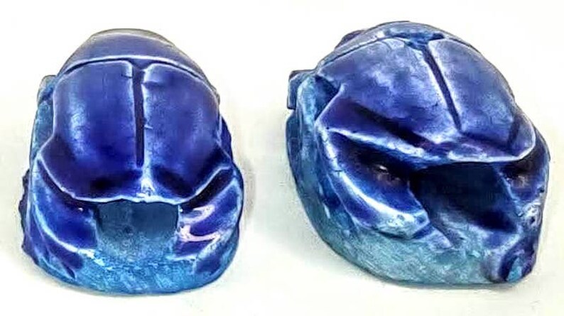 Two (2) Large Cobalt Blue Egyptian Scarab Focal Beads - Etsy